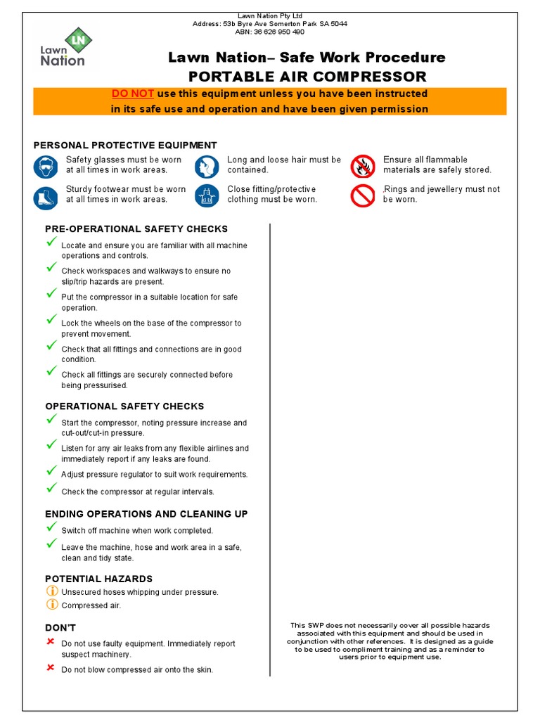 SWP Air Compressor Portable | PDF | Gas Technologies | Mechanical Engineering