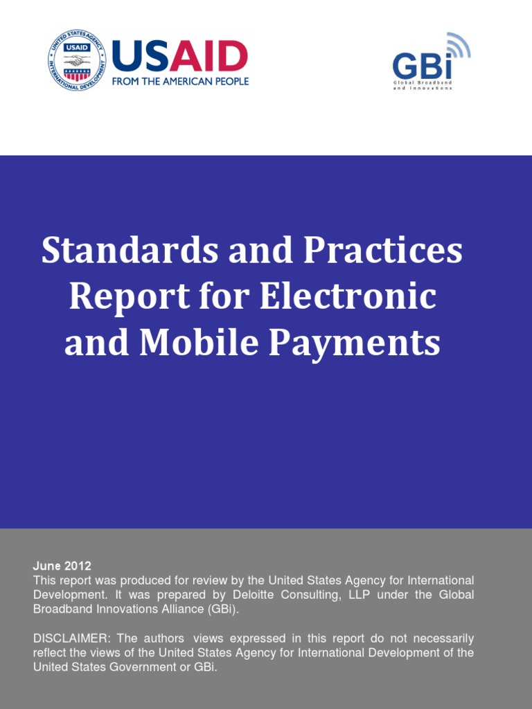 Standards and Practices Report For Electronic and Mobile Payments | PDF ...