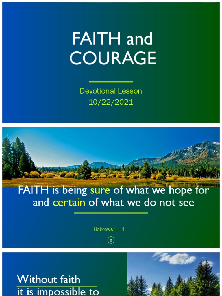 FAITH and Courage: Devotional Lesson 10/22/2021 | PDF | Courage ...