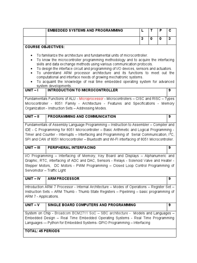 Embedded Systems and Programming | PDF | Microcontroller | Central Processing Unit