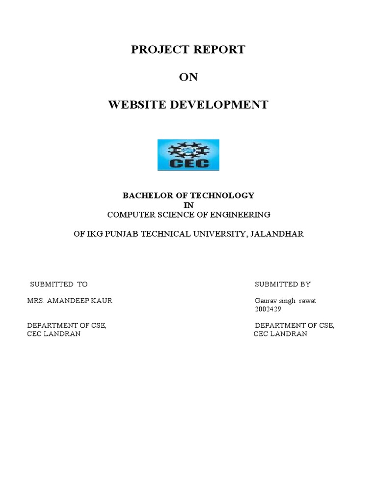 College Website Development Report | PDF | Computers