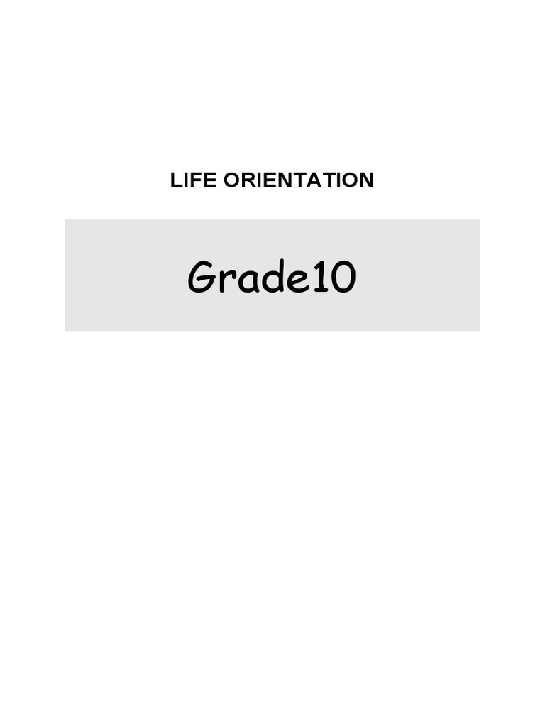 Grade 10 Life Orientation Activities | PDF | Poverty | Poverty ...