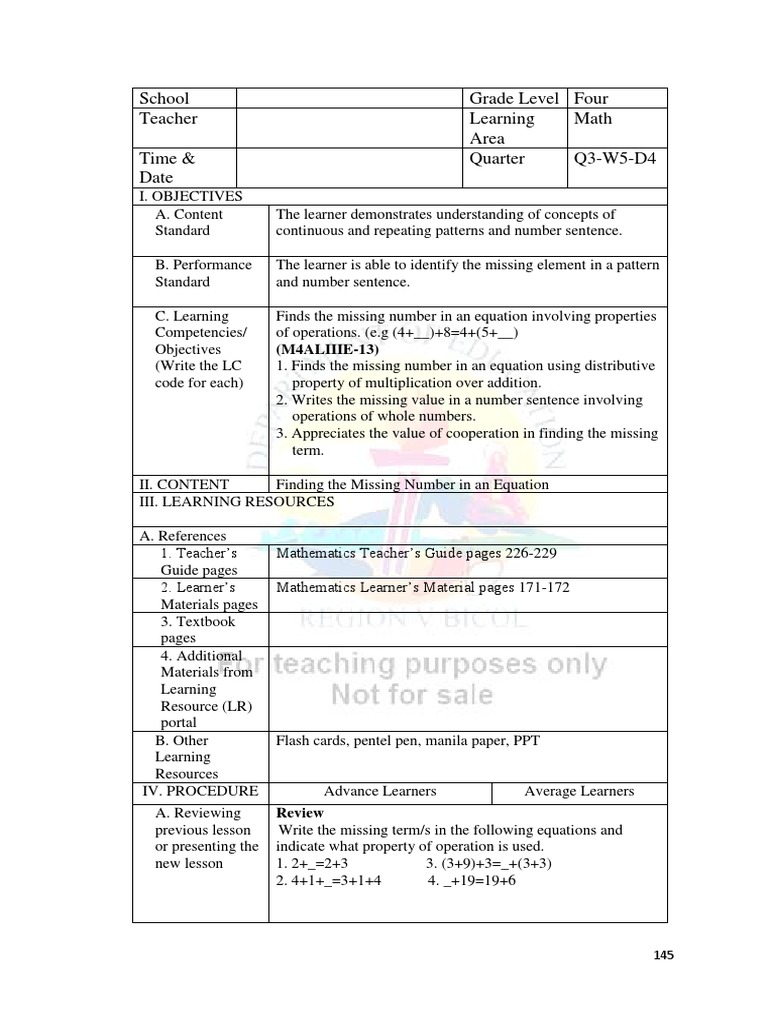 M4AL-IIIe-13-w5 - d4 | PDF | Learning | Mathematics