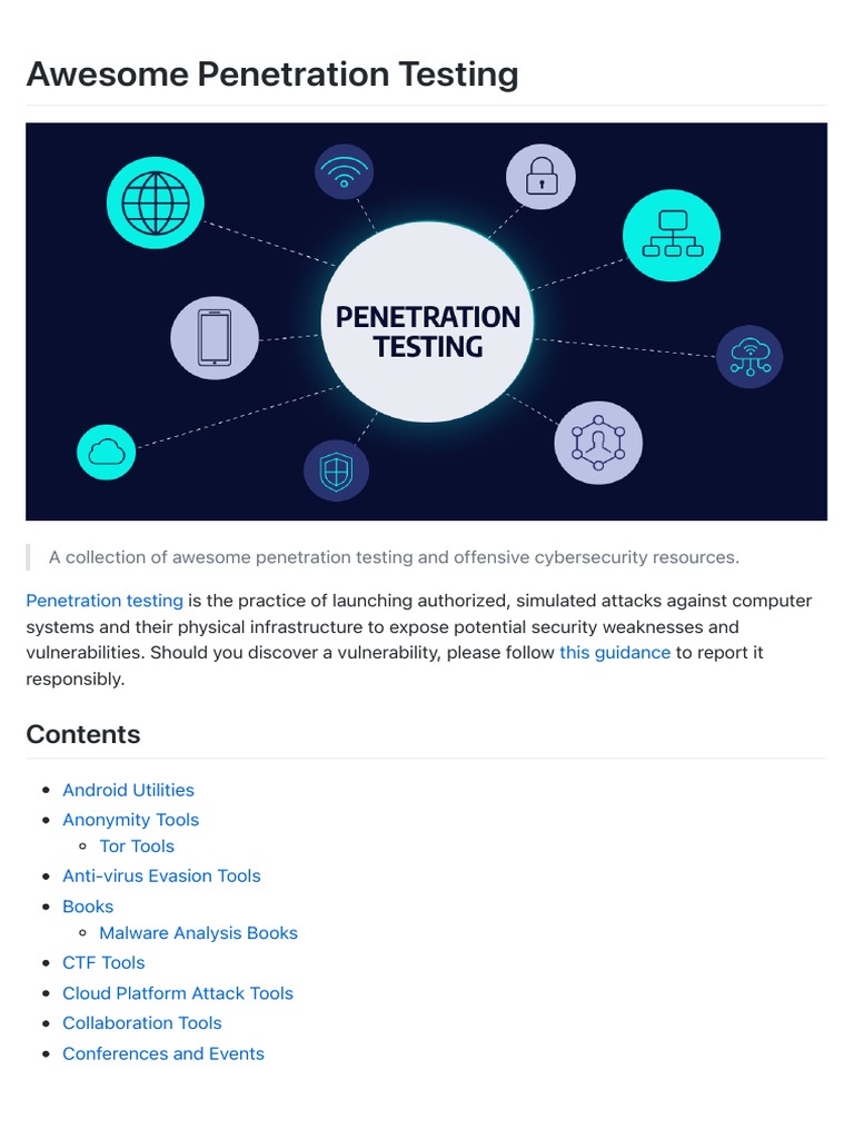 Awesome Penetration Testing Documentation | PDF | Penetration Test ...