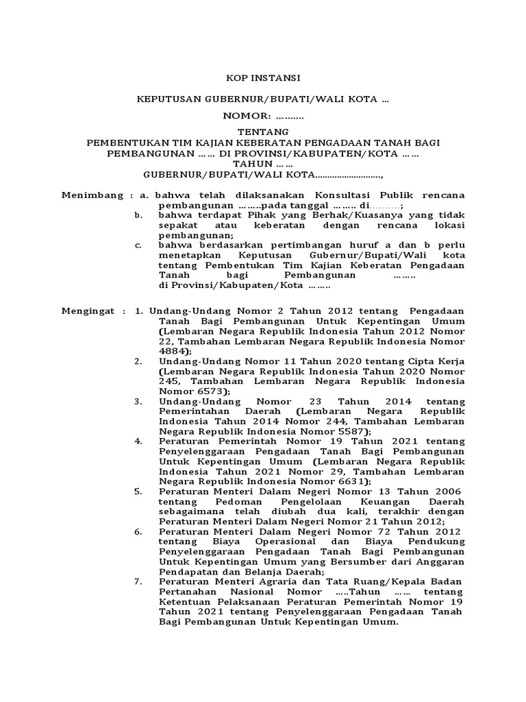 Format Tim Kajian Keberatan | PDF