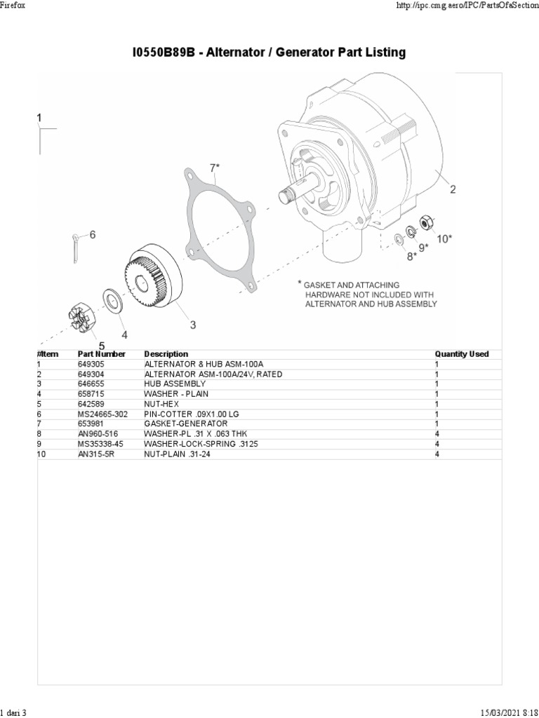PartsOfSection - Alternator - Generator Part Listing | PDF | Power ...
