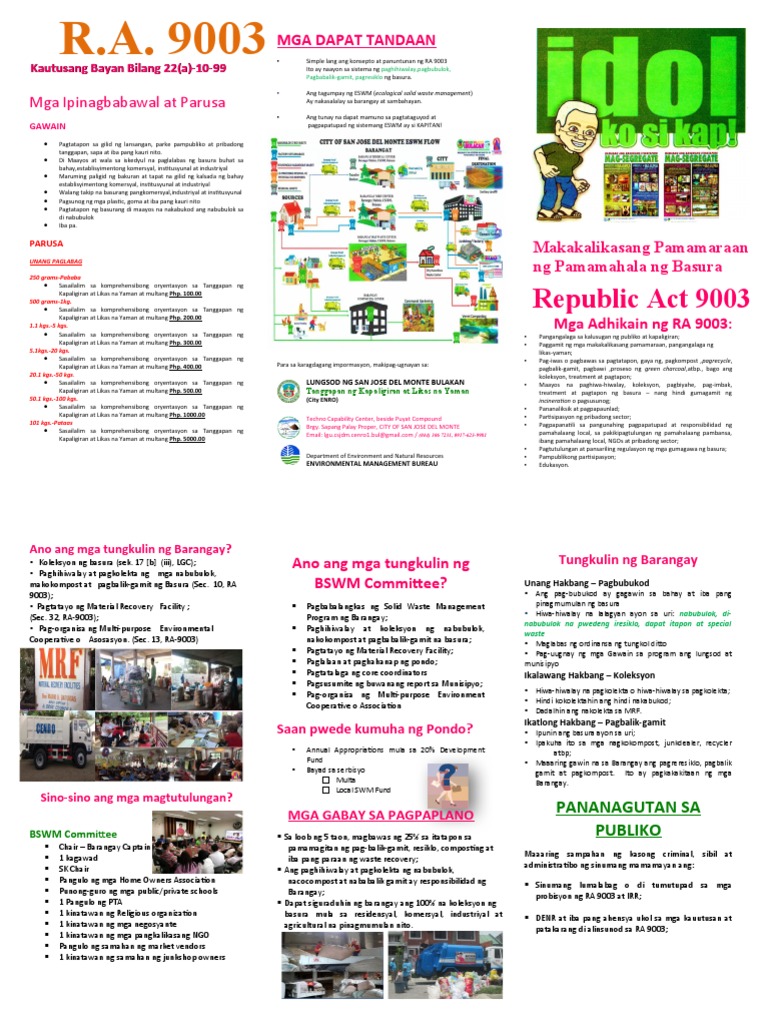 Republic Act 9003: Mga Ipinagbabawal at Parusa | PDF