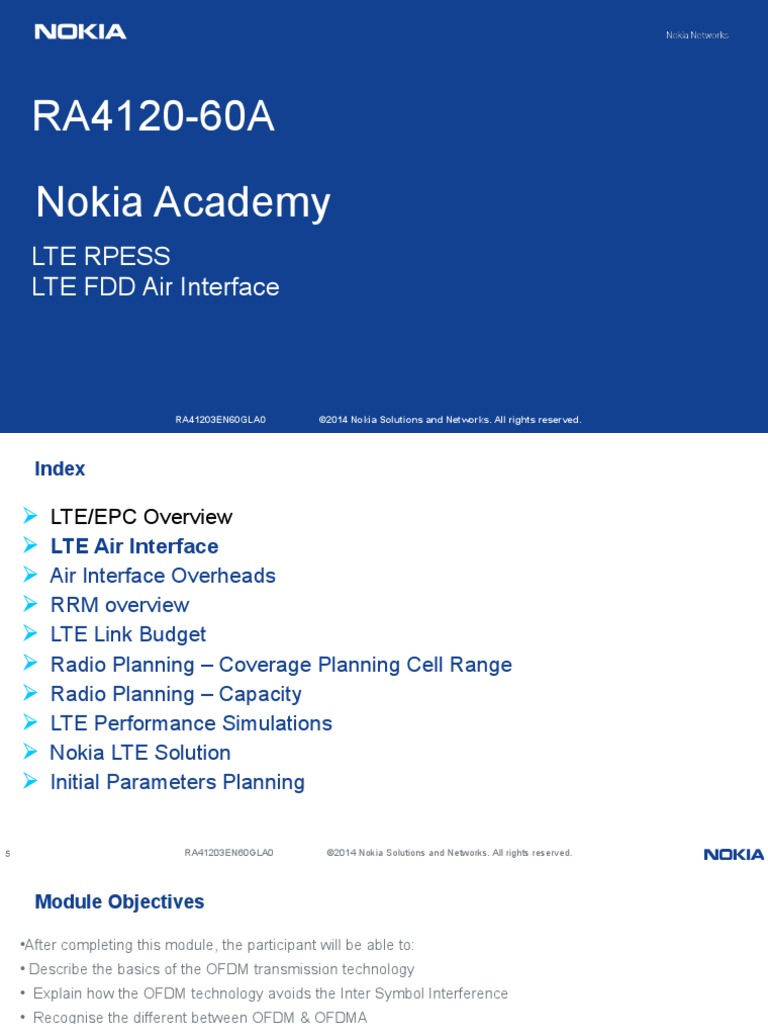 Nokia Academy RA4120-60A: Lte Rpess LTE FDD Air Interface | PDF ...