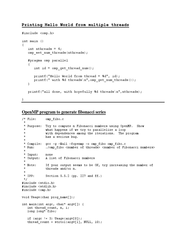 OpenMP Programs | PDF | Computer Engineering | Computer Science