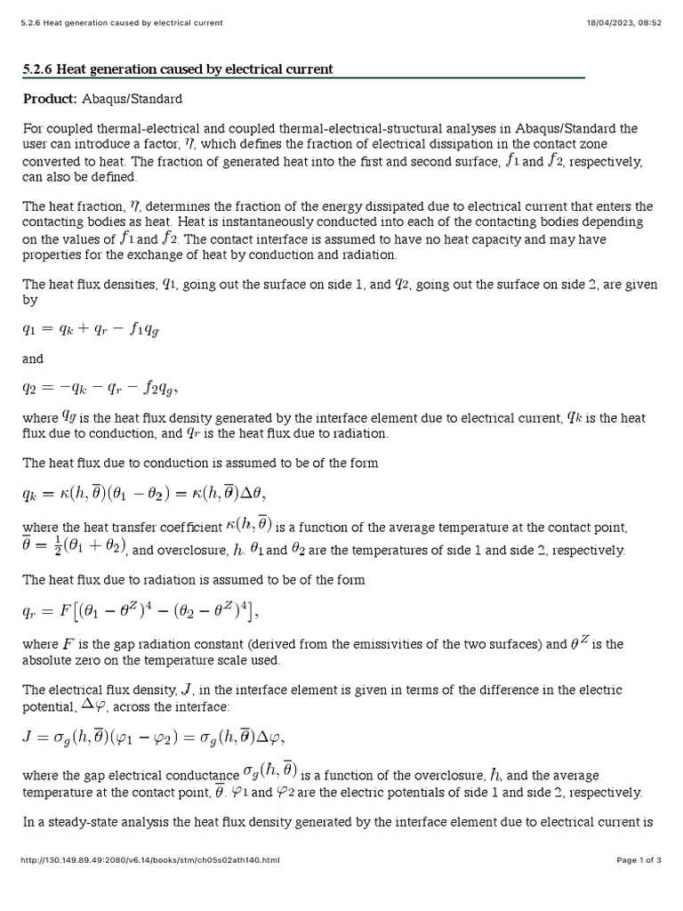 Heat Generation by Electrical Current | PDF | Heat | Thermal Conduction
