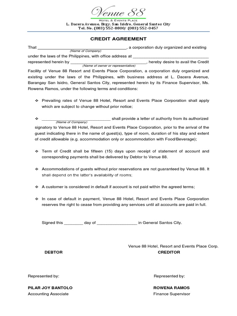 Credit Line Agreement | PDF | Credit | Finance & Money Management