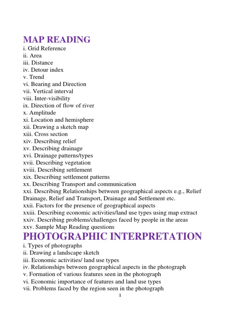 Map Reading and Photographic Skills | PDF | Drainage Basin | Physical ...