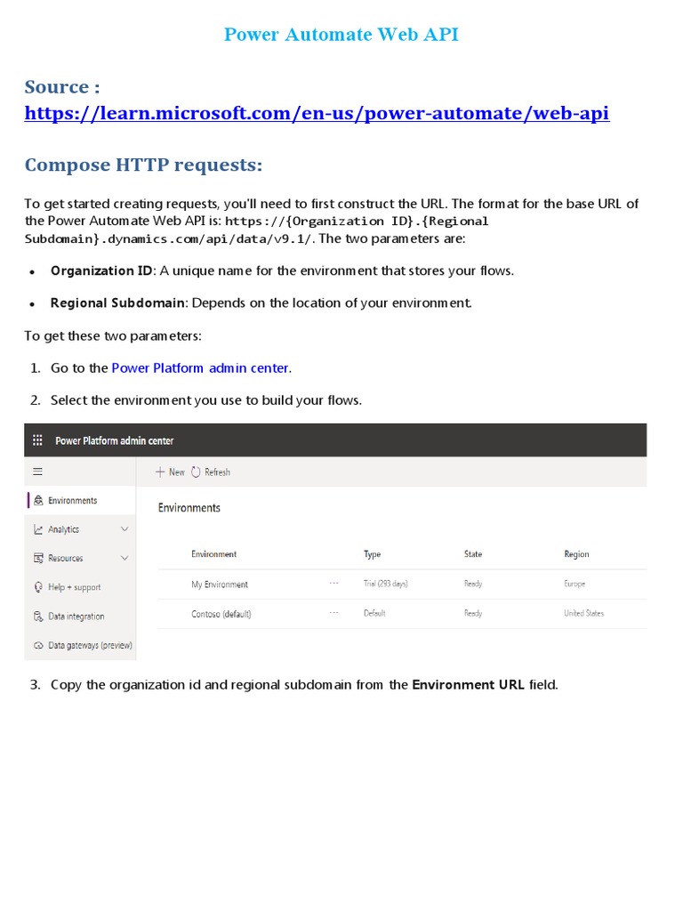 Power Automate API | PDF | Hypertext Transfer Protocol | Json