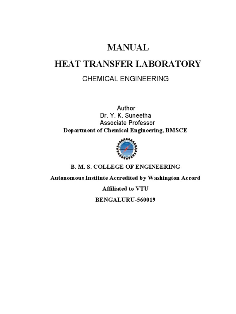 Manual Heat Transfer Laboratory: Chemical Engineering | PDF | Heat ...