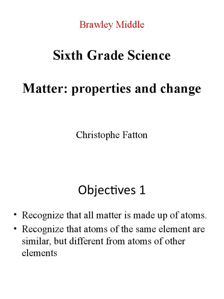 Matter | PDF | Atoms | Matter