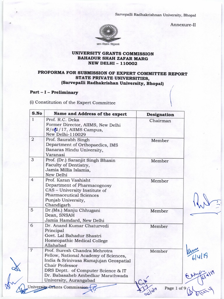 Sarvepalli Radhakrishnan University Expert Committee Report | PDF | Fee