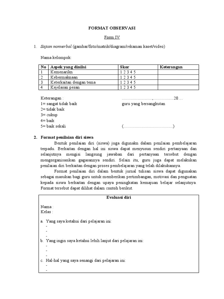 Format Observasi | PDF