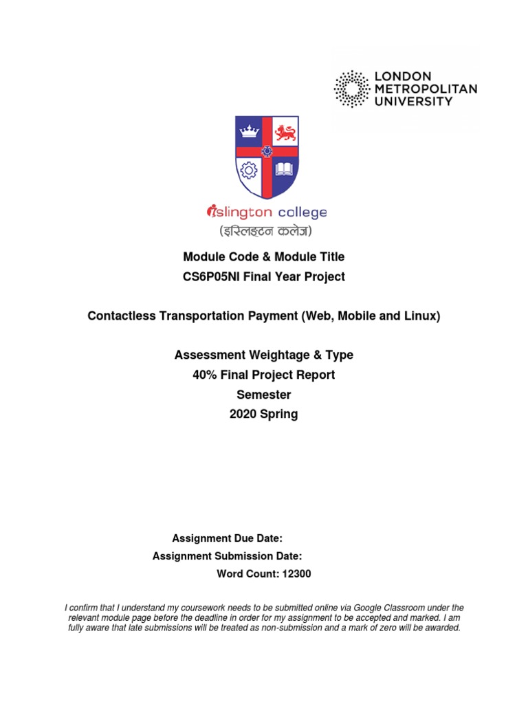 Module Code & Module Title CS6P05NI Final Year Project | PDF | Mobile App | Login