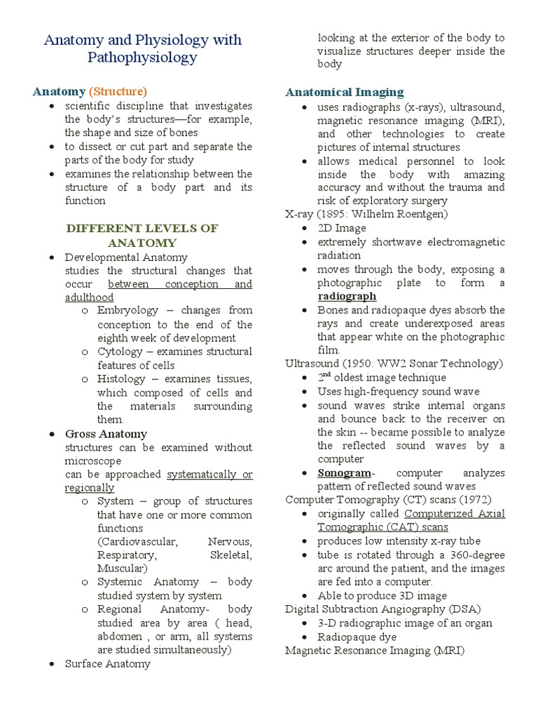 Anatomy and Physiology With Pathophysiology Transes | PDF | Human Body ...