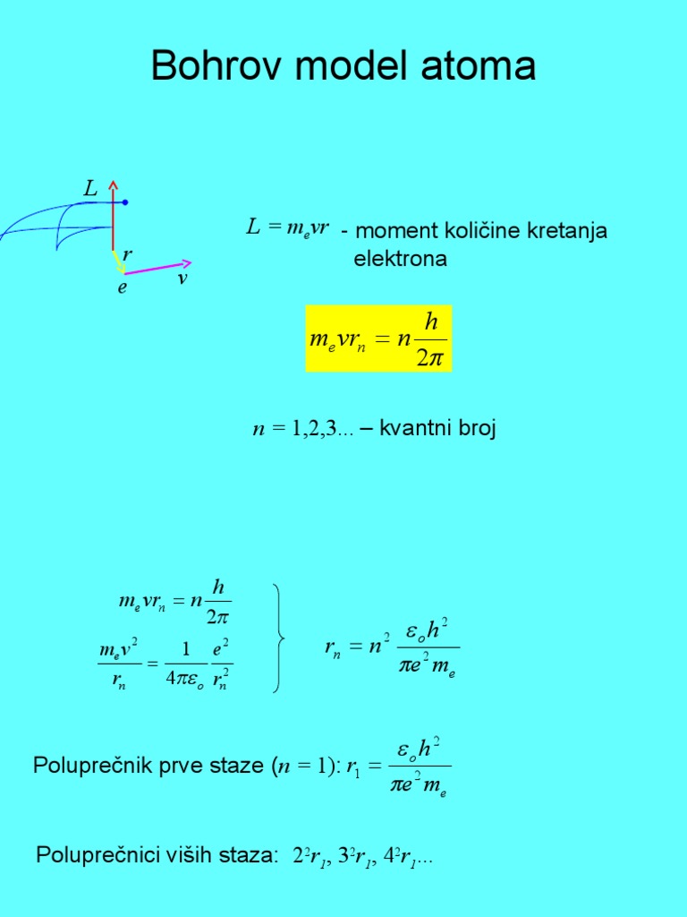 2 Bohrov Model Atoma | PDF