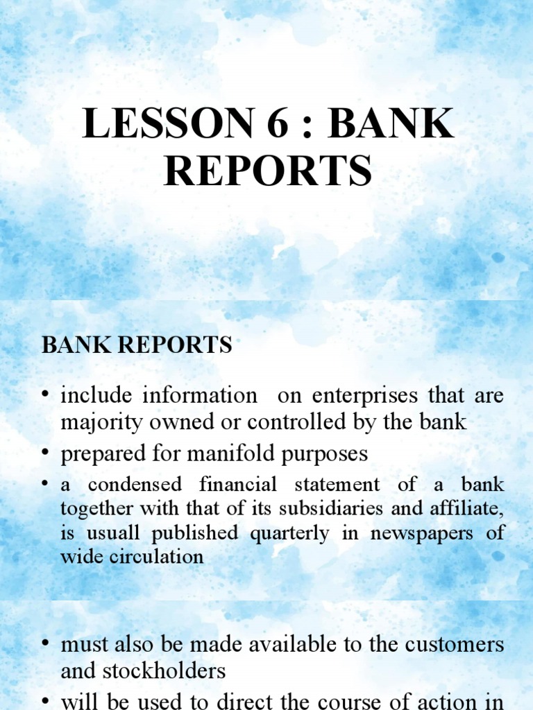 Lesson 6 Banking | PDF | Banks | Deposit Account