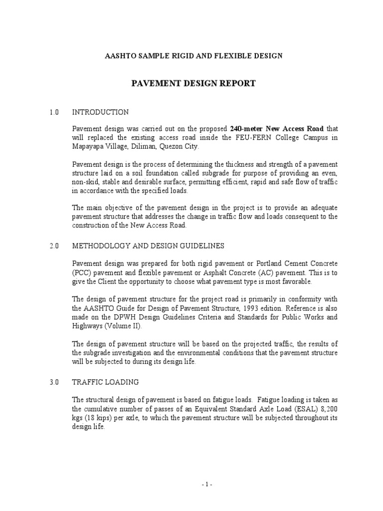 AASTHO Pavement Design-SAMPLE | PDF