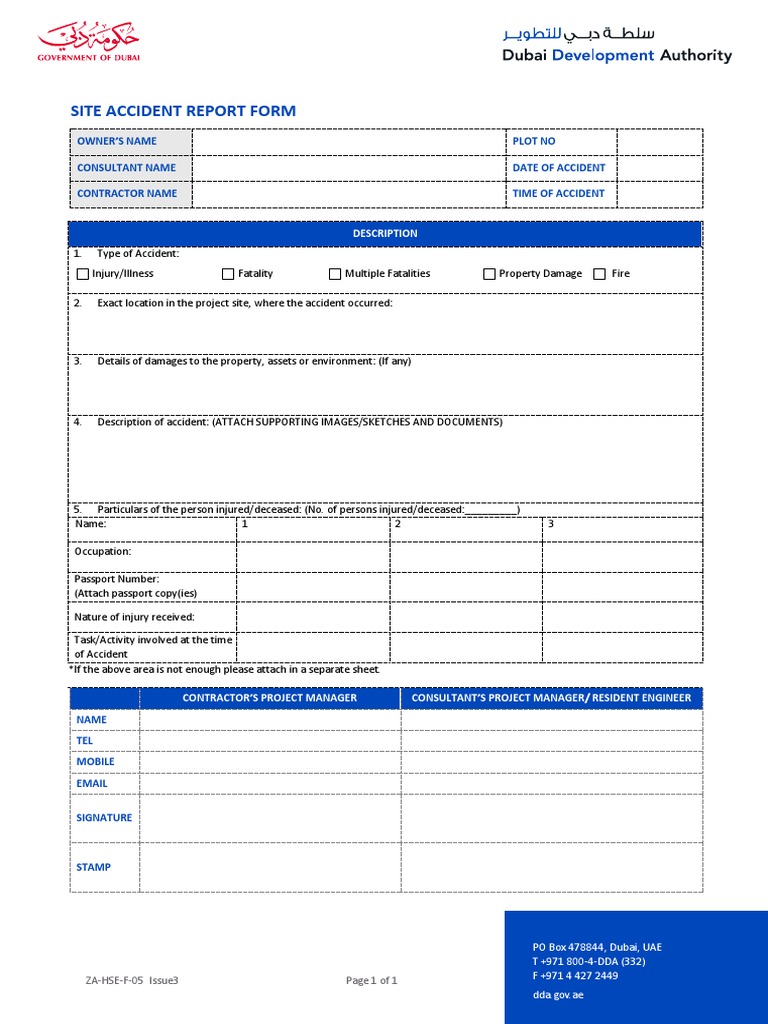 Site Accident Report Form | PDF
