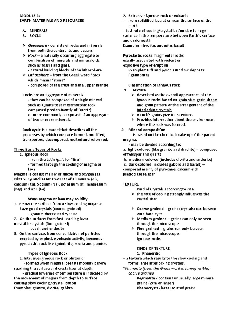 Earth Materials: Rocks and Minerals Overview | PDF