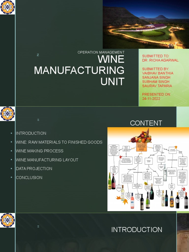 Wine Manufacturing Unit: Operation Management | PDF | Wine | Alcoholic ...
