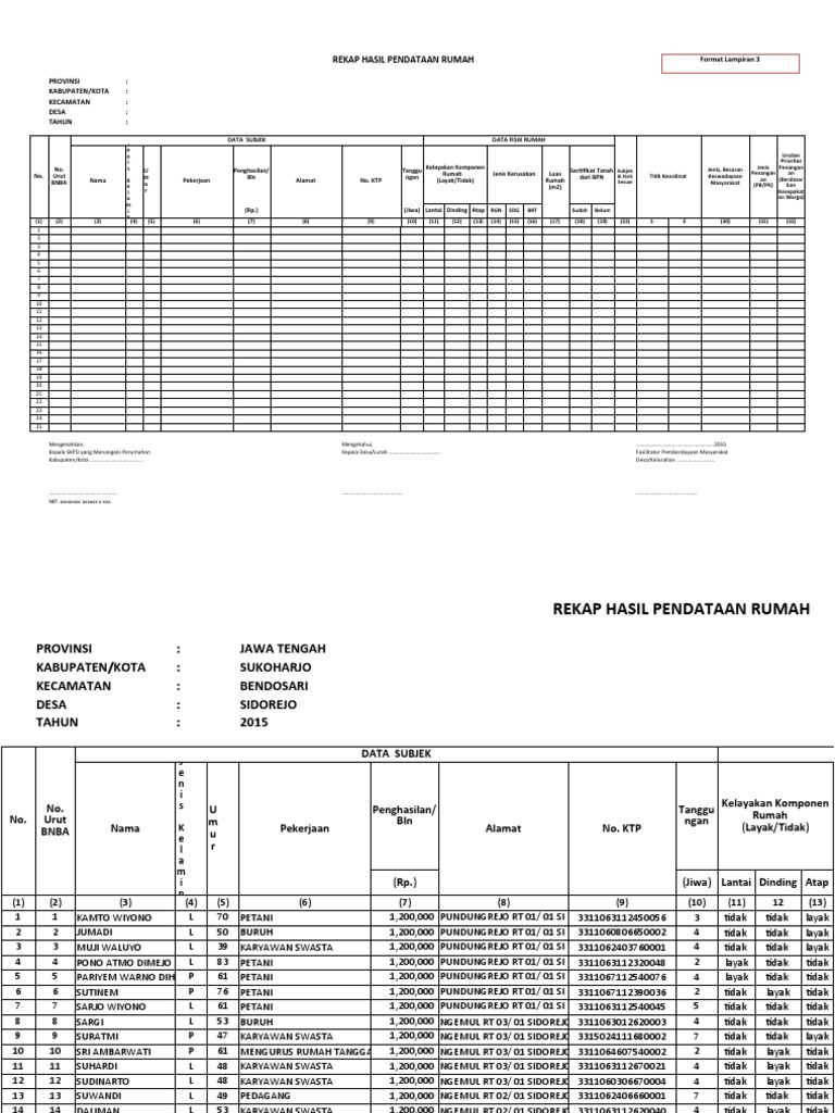 A lampiran 3 rekap data rtlh | PDF