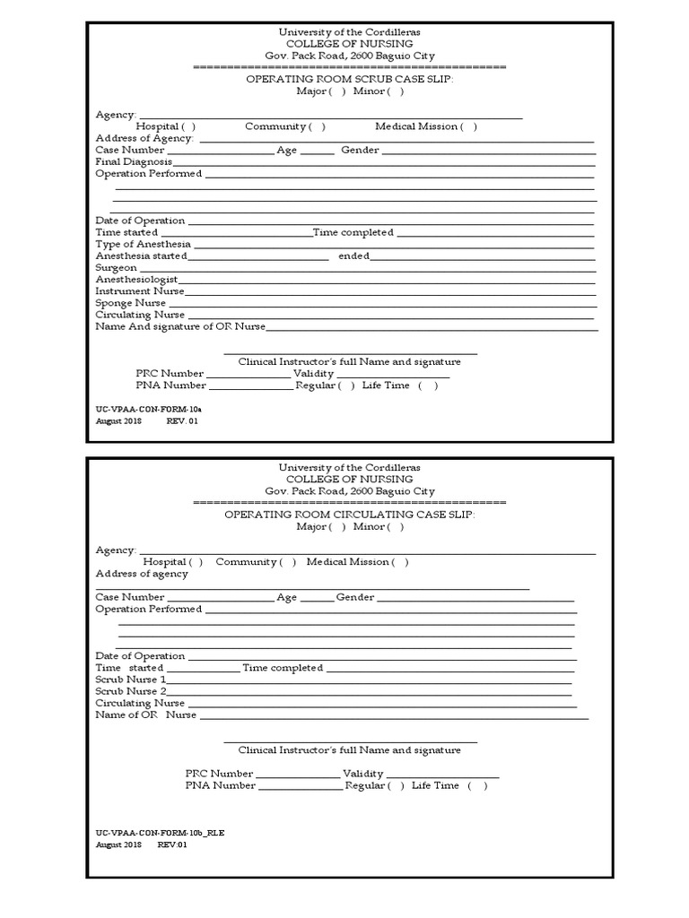 10 Case Slips - Scrub Circulating Delivery New Born REVISED - Doc Revised 7 29 16 | Download ...