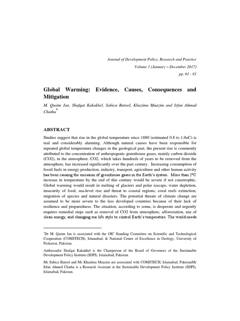 Global Warming Evidence, Causes, Consequences | PDF | Climate Change ...
