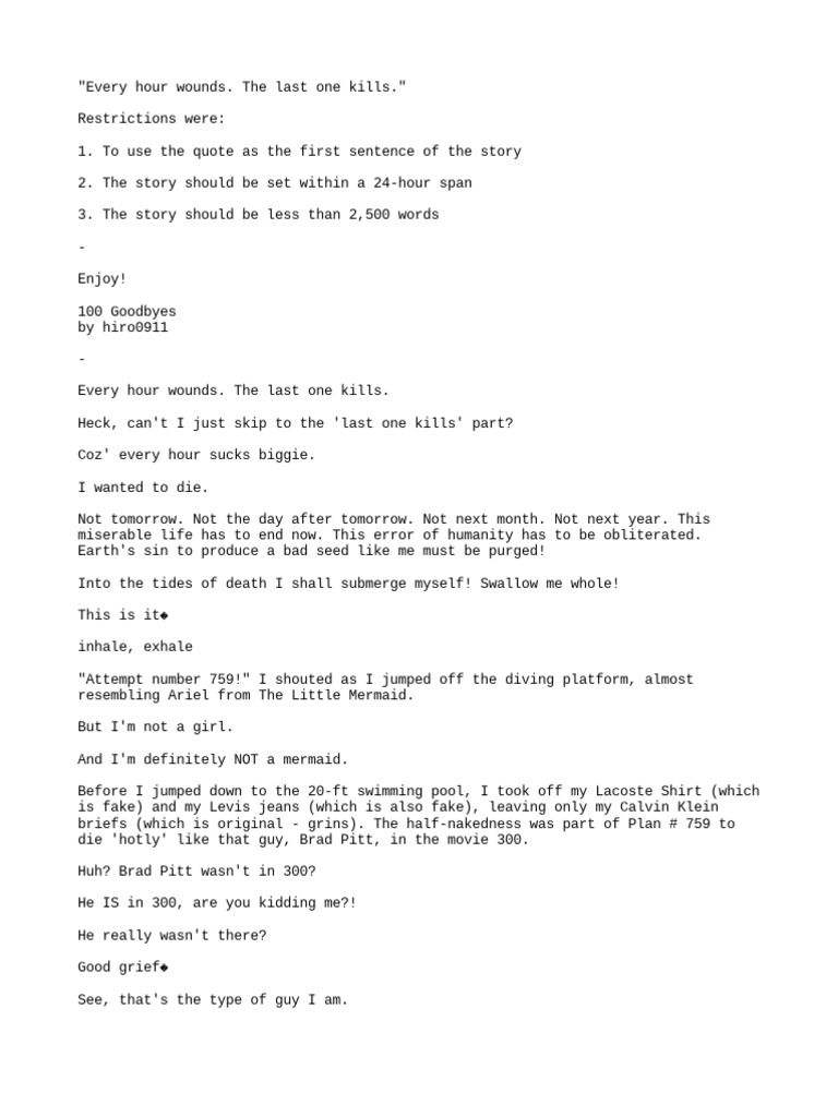 100 Goodbyes Pdf