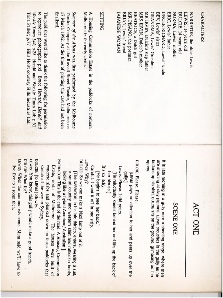 The Summer of Aliens Script | PDF