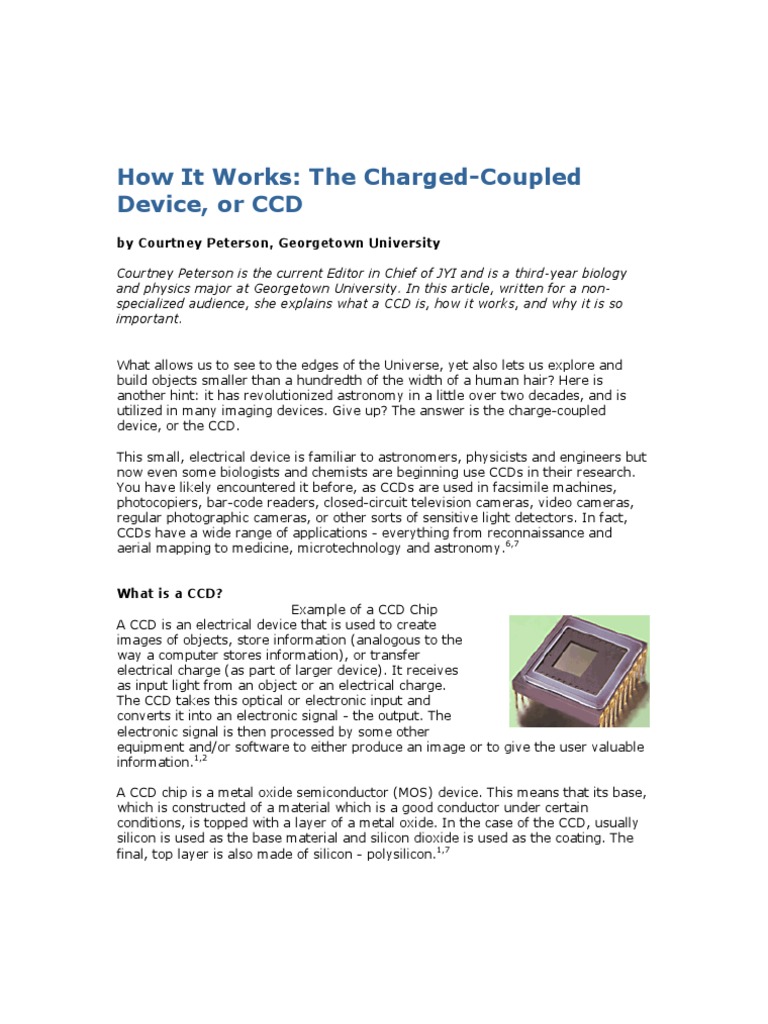 CCD | PDF | P–N Junction | Charge Coupled Device