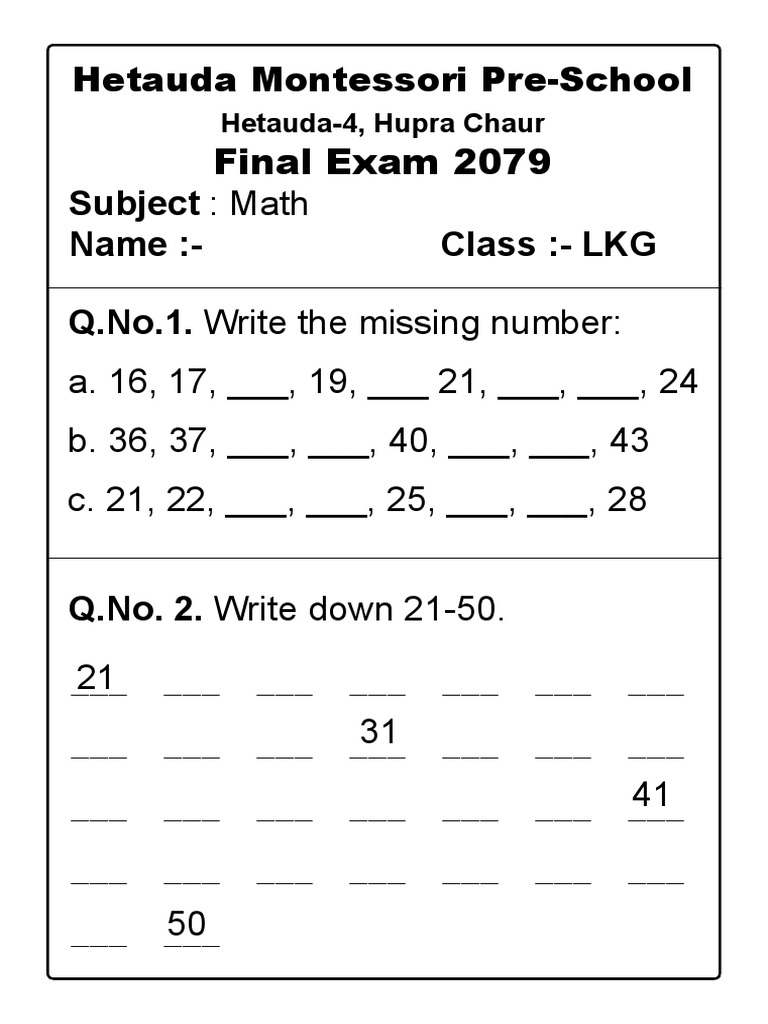 Final Question LKG MATH 2079 | PDF