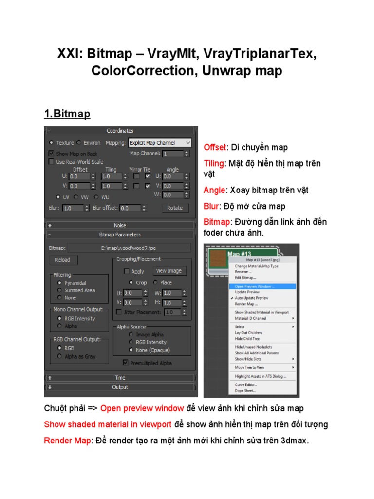 Xxi: Bitmap - Vraymlt, Vraytriplanartex, Colorcorrection, Unwrap Map | PDF