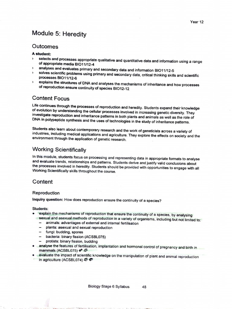 Biology Module 5 Notes | PDF | Genetics | Gene