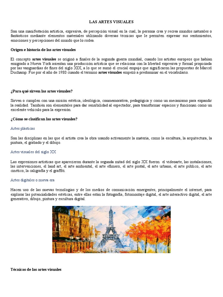 Las Artes Visuales | PDF | Dibujo | Lápiz