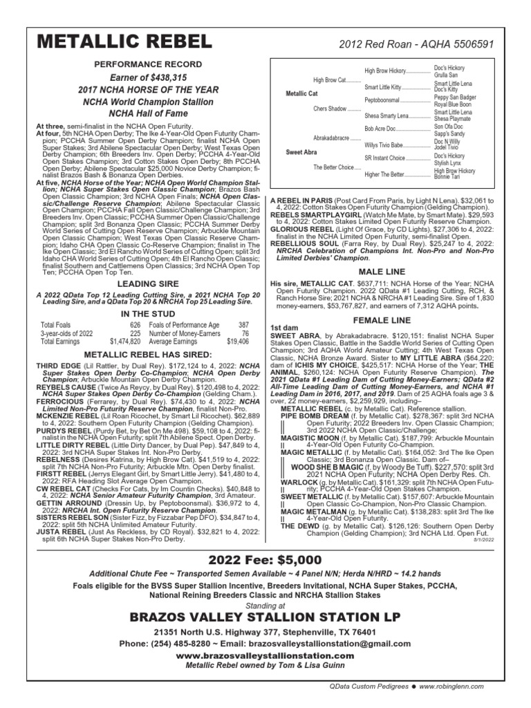 Metallic Rebel 2 | PDF | Horse Breeding | Horses