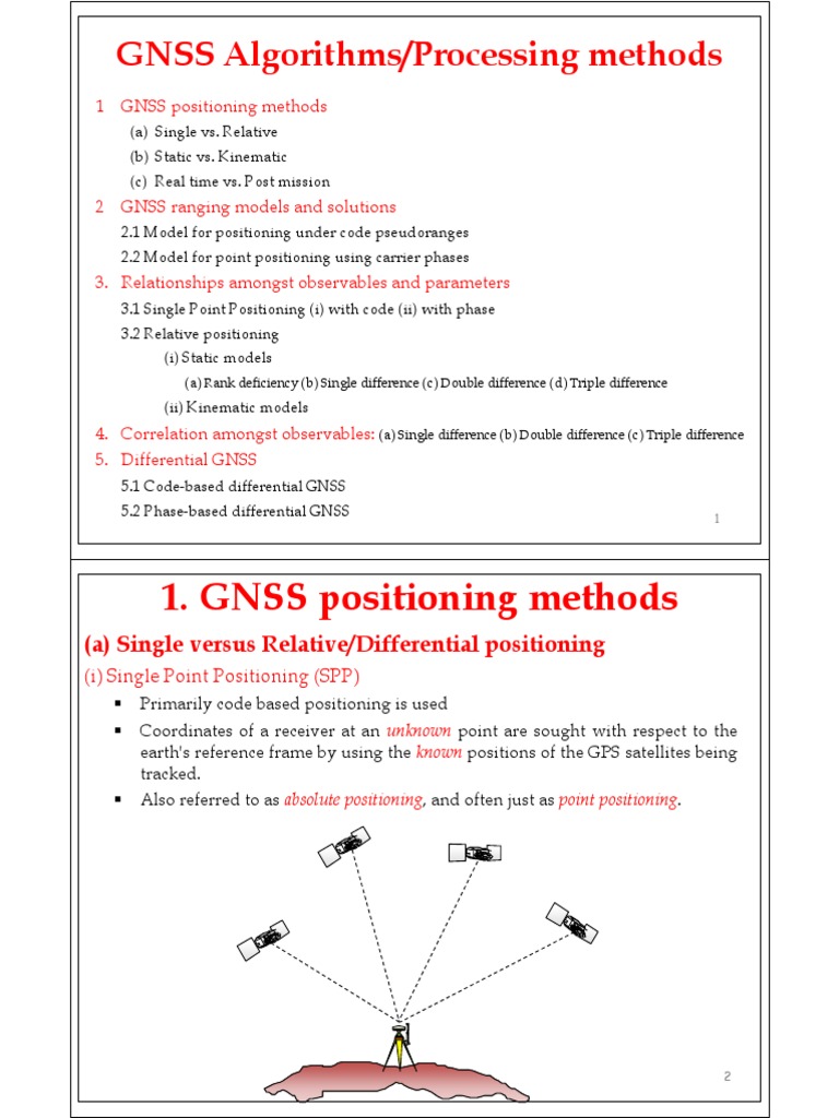 GNSS Positioning Methods | PDF | Matrix (Mathematics) | Global Positioning System