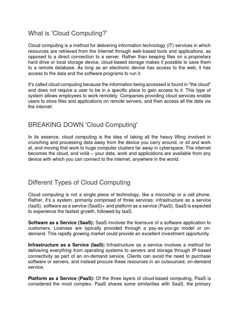 Cloud Computing | PDF | Cloud Computing | Software As A Service
