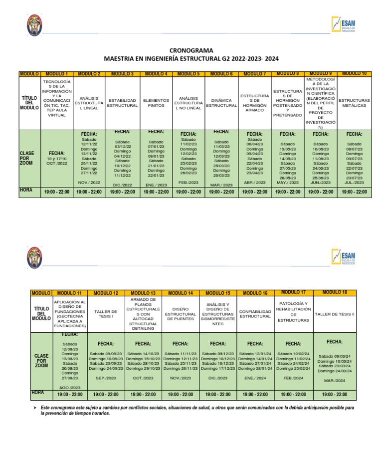 Cronograma de Ingenieria Estructural | PDF | Hormigón pretensado | Construyendo tecnología