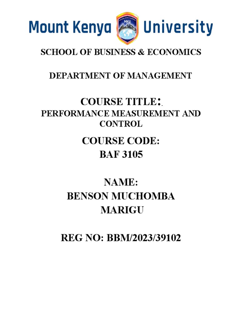 BAF3105-Performance Measurement and Control | PDF | Business