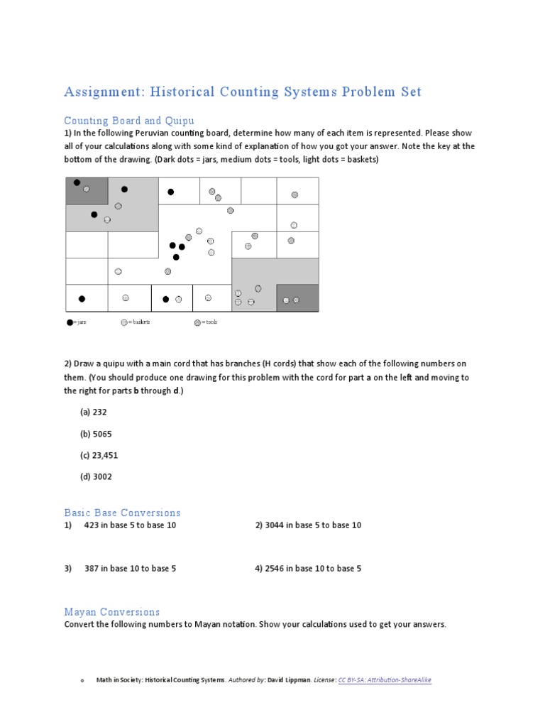 Historical Counting Systems Problem Set | Download Free PDF | Decimal ...