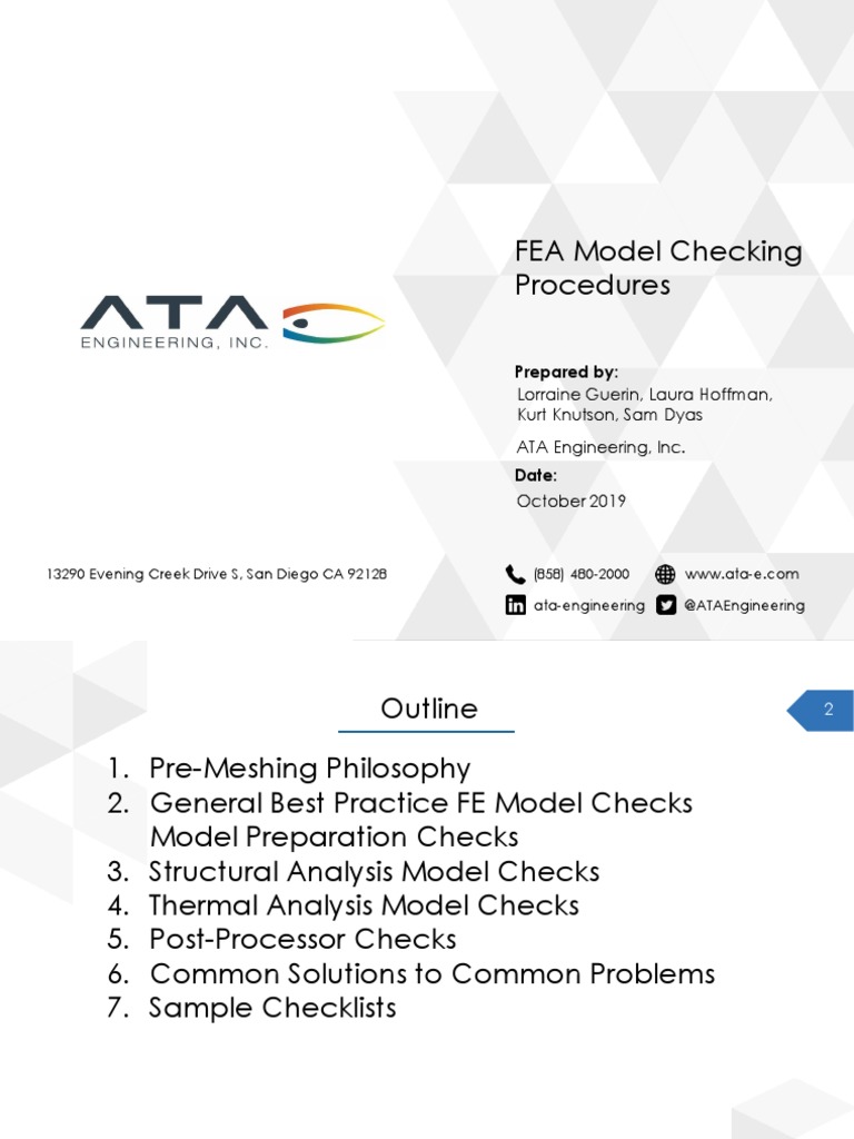 FEA Model Checking Procedures: Prepared by | PDF | Computer Aided ...