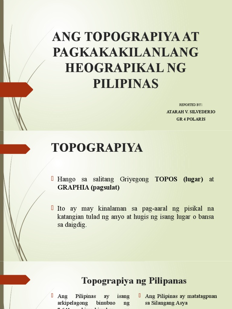 Ang Topograpiya at Pagkakakilanlang Heograpikal NG Pilipinas | PDF