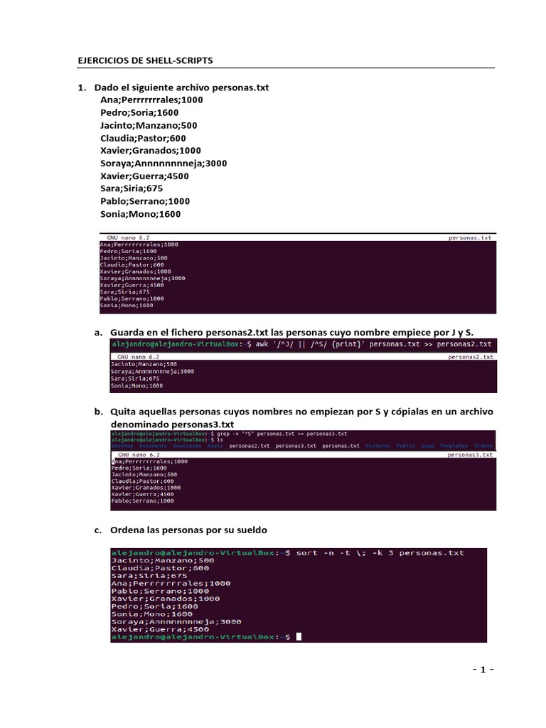 EJERCICIOS-DE-SHELL-Alejandro Solorzano | PDF | Archivo de computadora ...