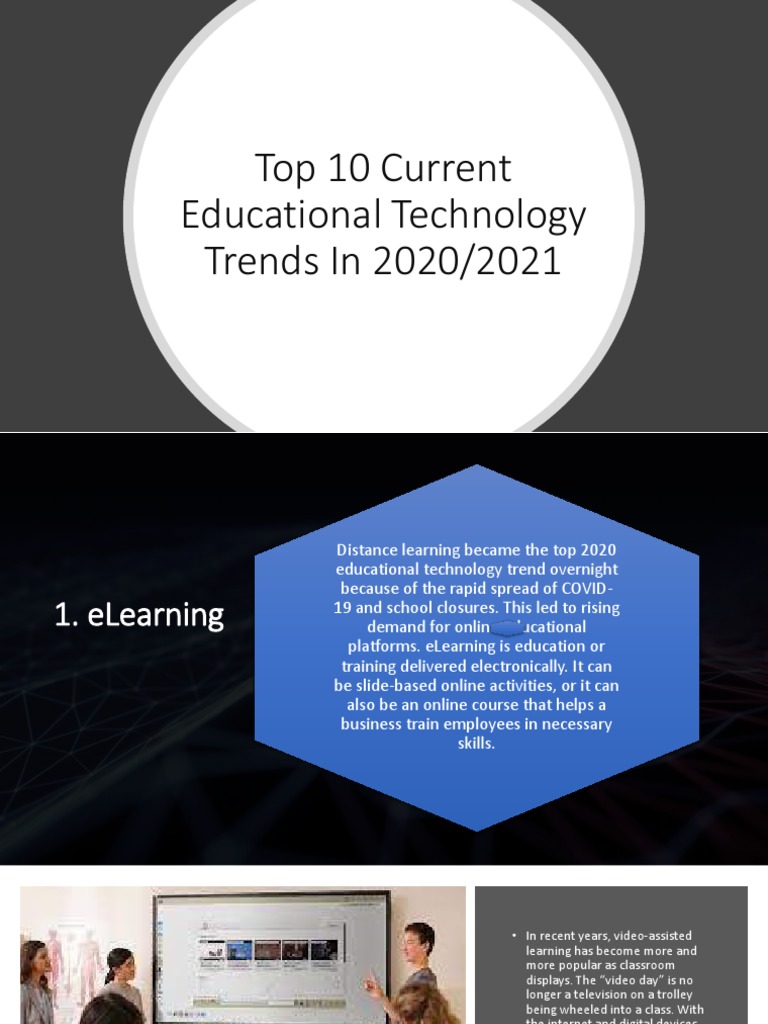 Top 10 Current Educational Technology Trends in 2020 | PDF ...