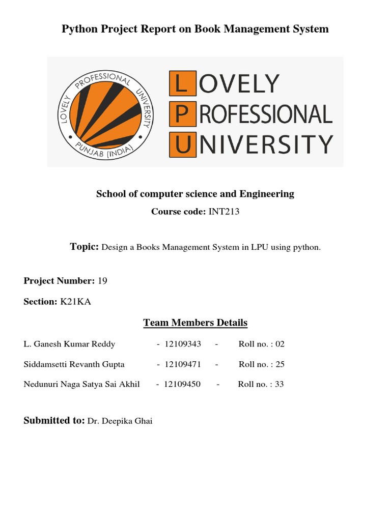 Python Project Final Report On Book Management System Pdf Graphical User Interfaces Databases